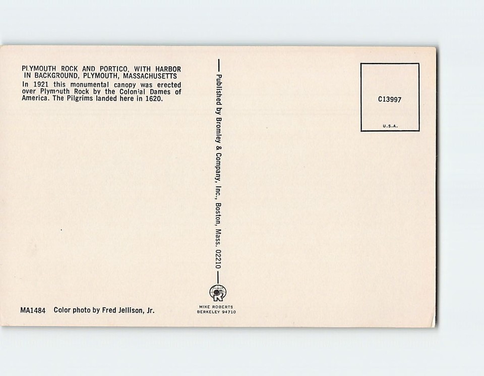 Postcard Plymouth Rock & Portico Plymouth Massachusetts USA | eBay