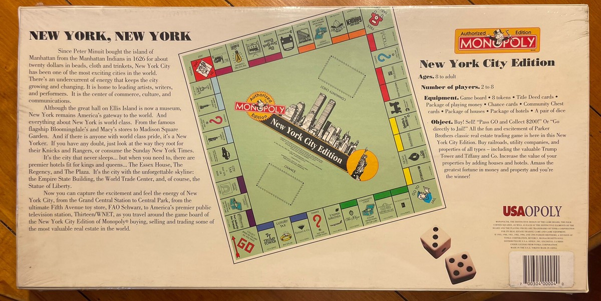 Monopoly New York City Edition Authorized Edition Free Monopoly New ...