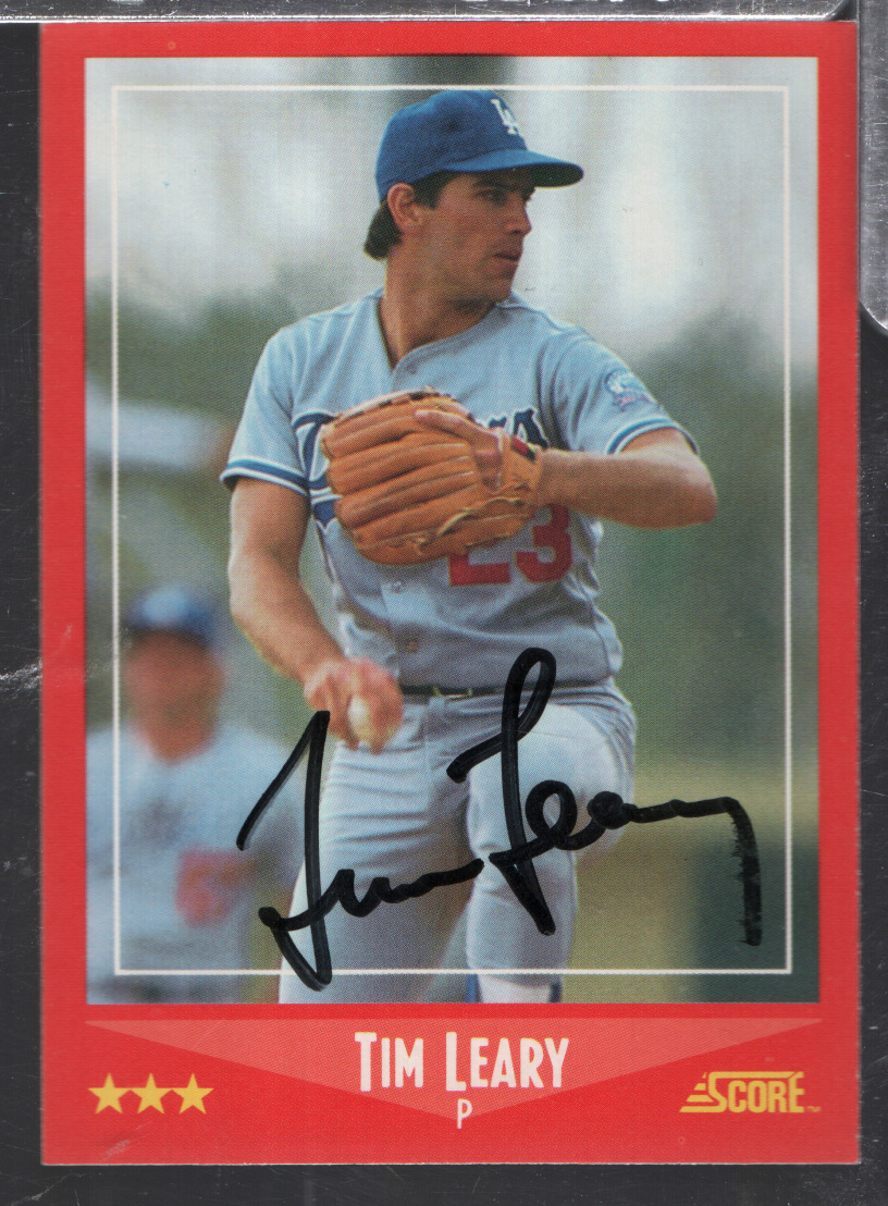 Tim Leary Dodgers Autographed 1988 Score #224 w/COA 010424NPCD78 | eBay