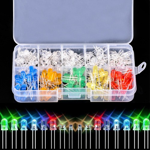 3V 5mm Light Emitting Diode LED Lamp Assorted Kit 6 Colors 200pcs ...