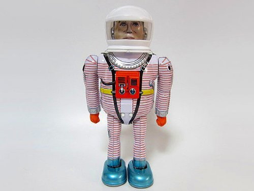 Astroman White 2001 Space Journey 50 Limited Reproduct Unused Tinplate ...