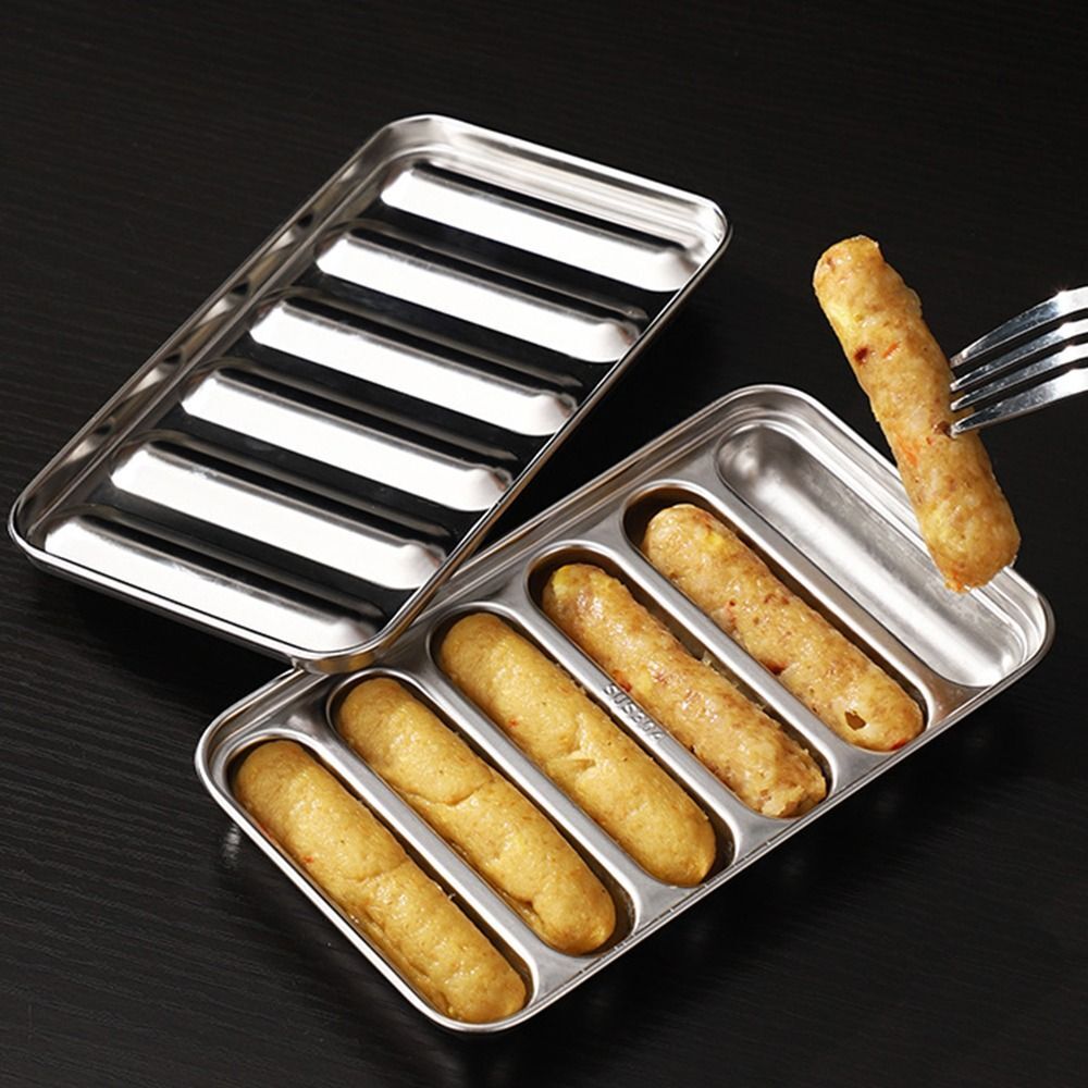 Sausage Moulds Silicone TIYOORTA Stainless Steel Sausage Mold 6 Cavity ...