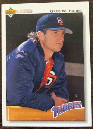 1992 Upper Deck #306 Greg W. Harris San Diego Padres MLB Major League ...