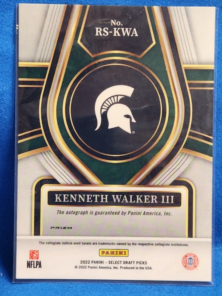 2022 Panini Select DPs Rookie Signatures RS-KWA Kenneth Walker III ...