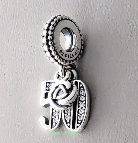 New 100% PANDORA Brand 797264CZ 50th Birthday # 50 Celebration Pave 925 ...