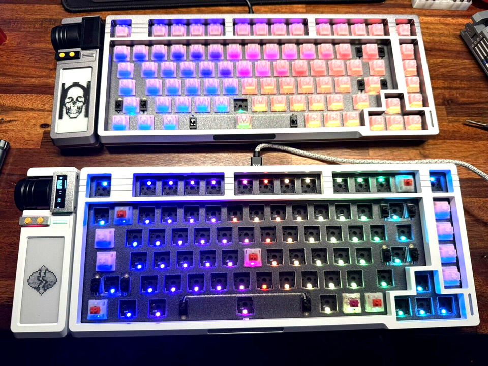 HelloWorld 75% Mechanical Keyboard E-Ink Screen USB Hub OLED Screen ...