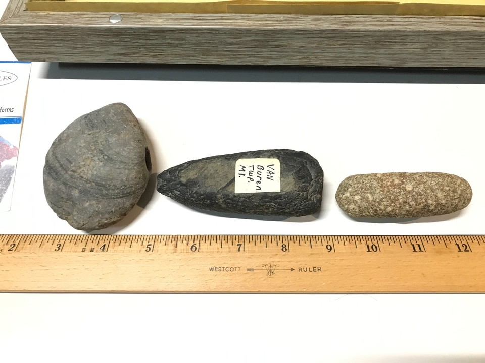 Native American Authentic Artifact Bannerstone Celt Hardstone Lot with ...