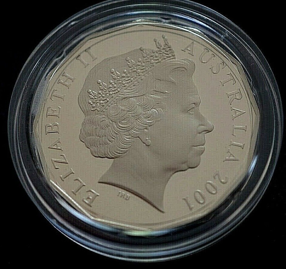 2001 AUSTRALIA PROOF 50 CENT COIN WESTERN AUSTRALIA IN A CAPSULE ...
