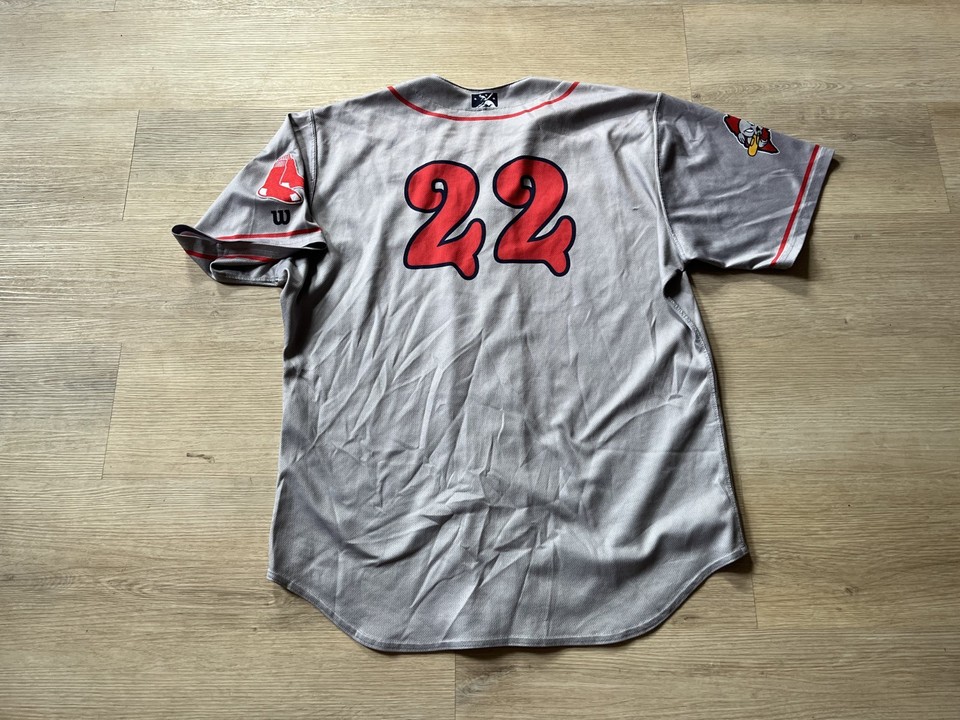 #22 Game Used Worn Portland Sea Dogs Gray Road Jersey Red Sox | eBay