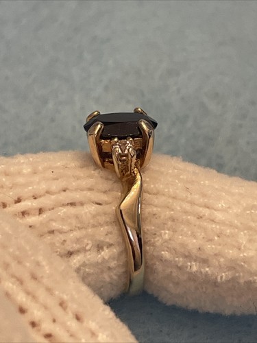 Vintage Avon 18K HGE Yellow Gold Garnet Crystal Ring Electroplate Size ...
