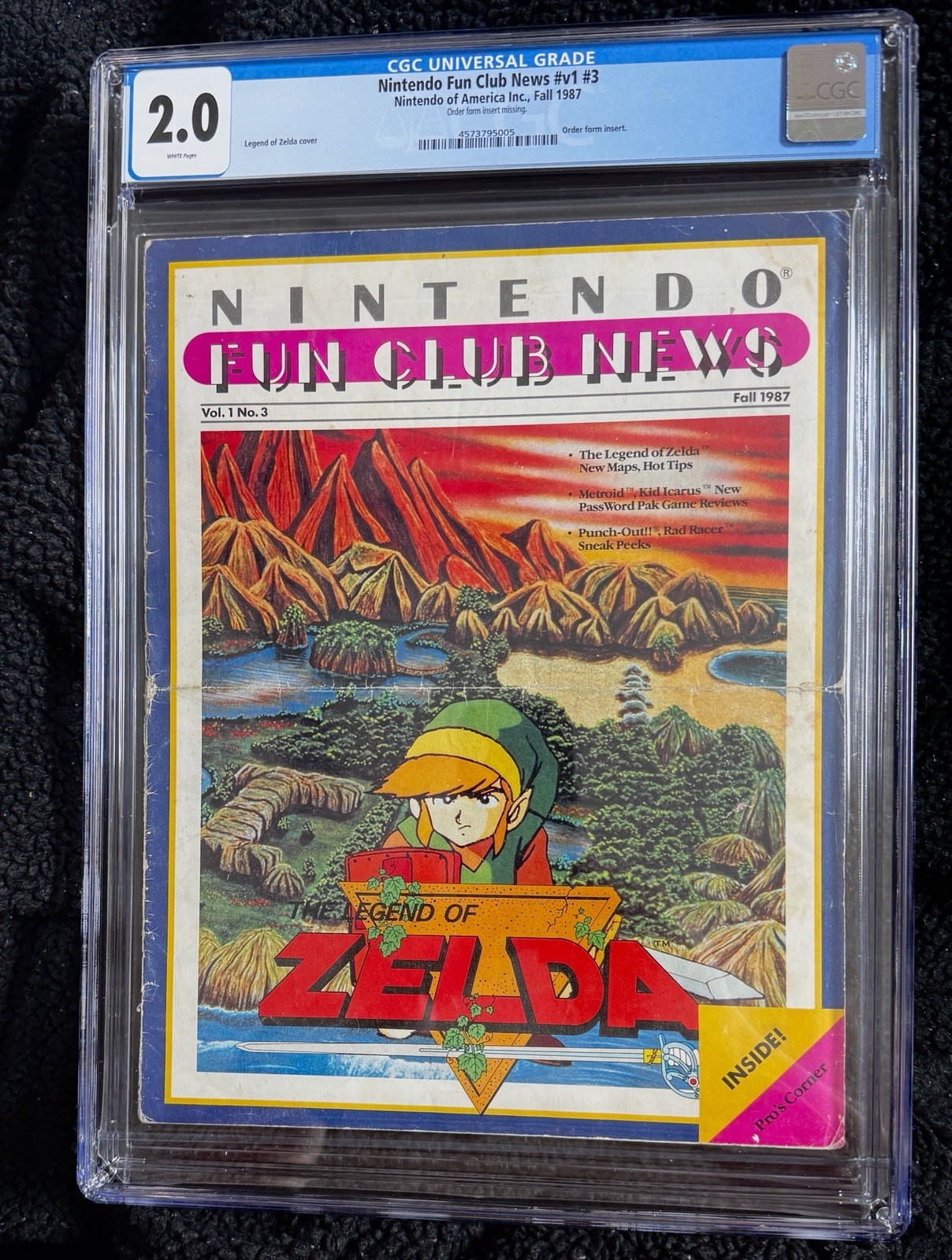 Nintendo Fun Club Vol 1 Issue #3 Zelda 2.0 CGC Universal Grade. No ...