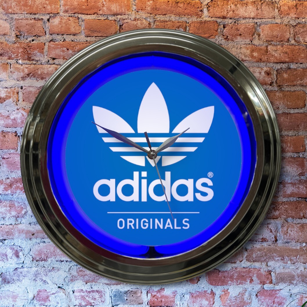 Neon Blue Adidas Logo