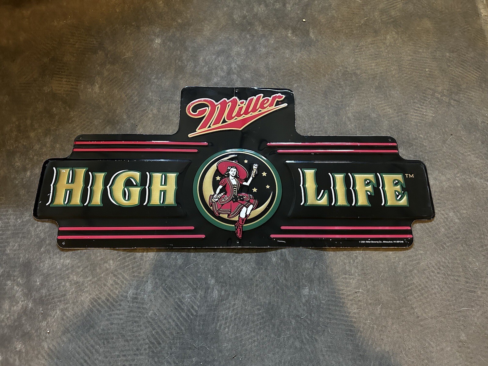 Vintage Miller Highlife Moon Girl Wall Tin Sign | eBay