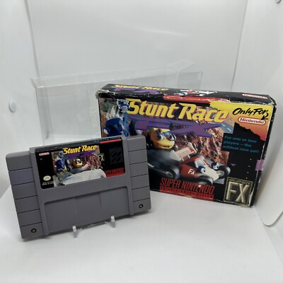 Stunt Race FX (Super Nintendo SNES, 1994) Box, Cart, & Protector | eBay