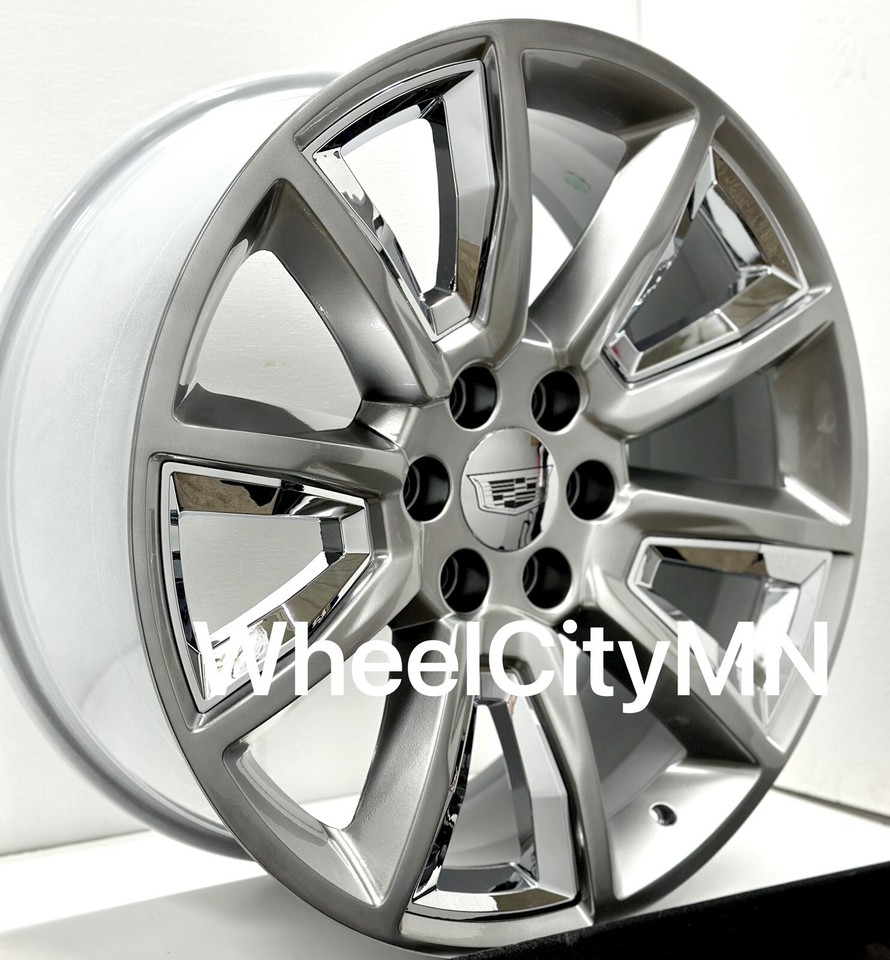 22" hyper silver chrome OE replica 5696 wheels fits 2020 Cadillac ...
