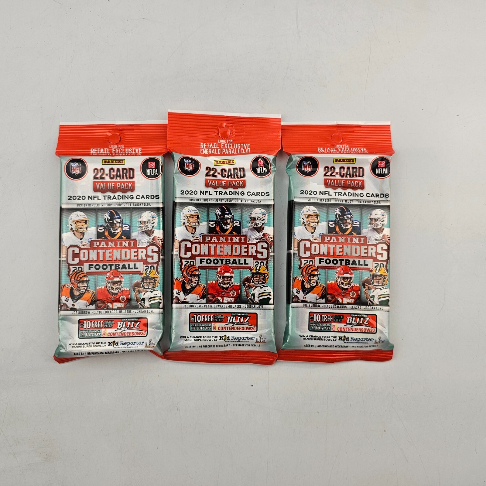 2020 Panini Contenders NFL Football Value Pack - Lot of (3) Factory ...