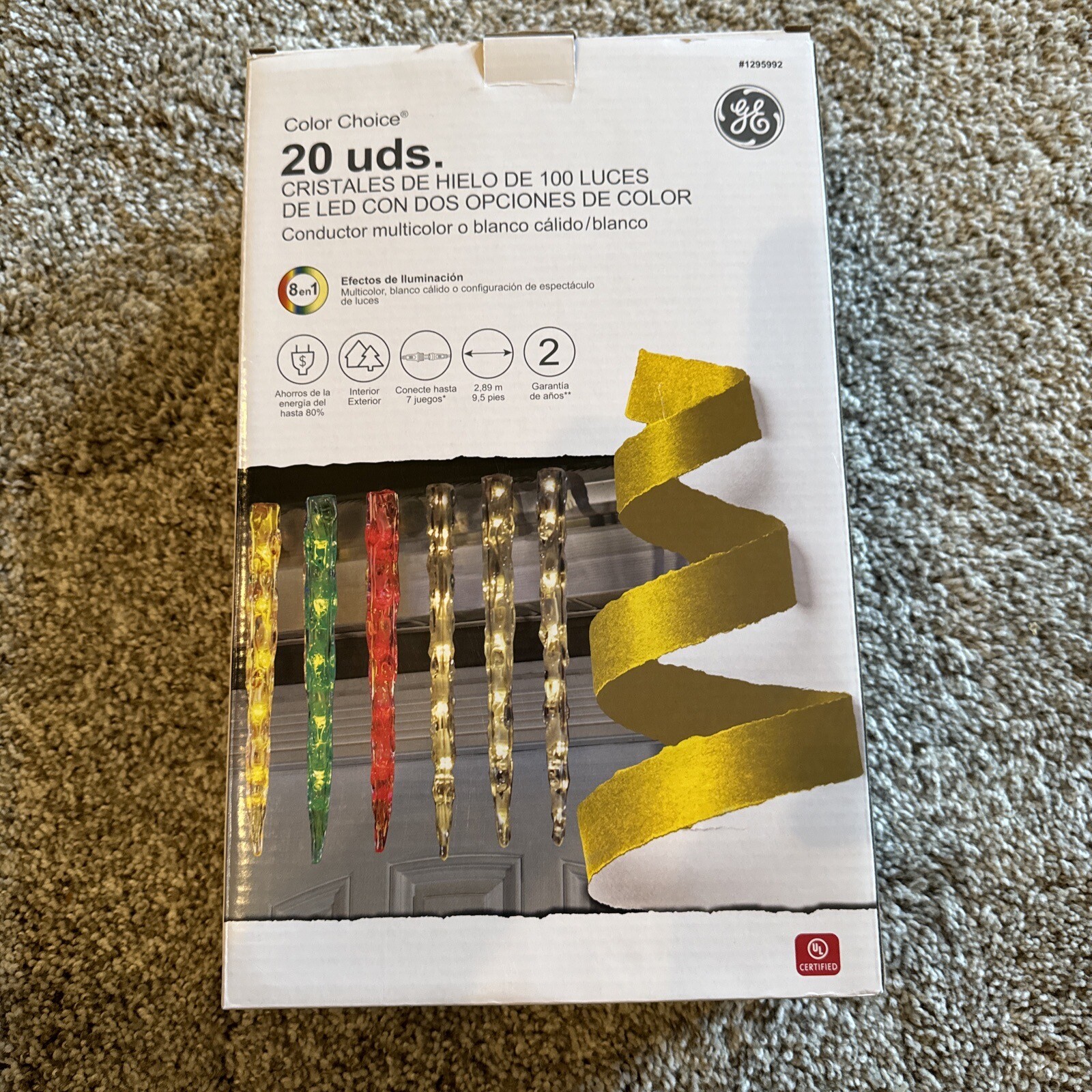 GE 89453 Color Choice White / Multi-Color 20 Ct Ice Crystal LED Icicle ...