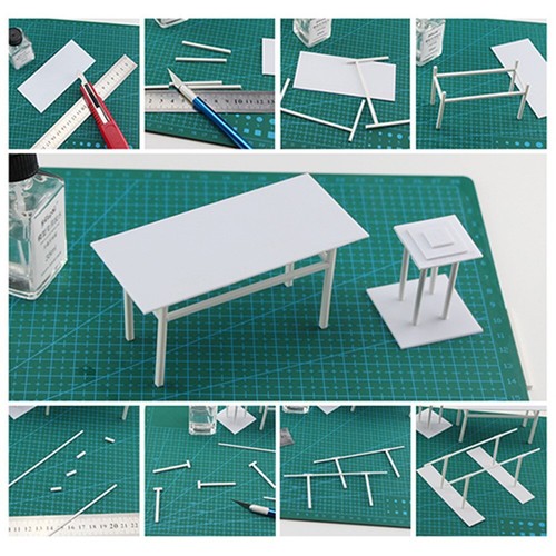 Styrene Round Strip Model Sand Table Tools 5 Tubes 250mm Length (White ...