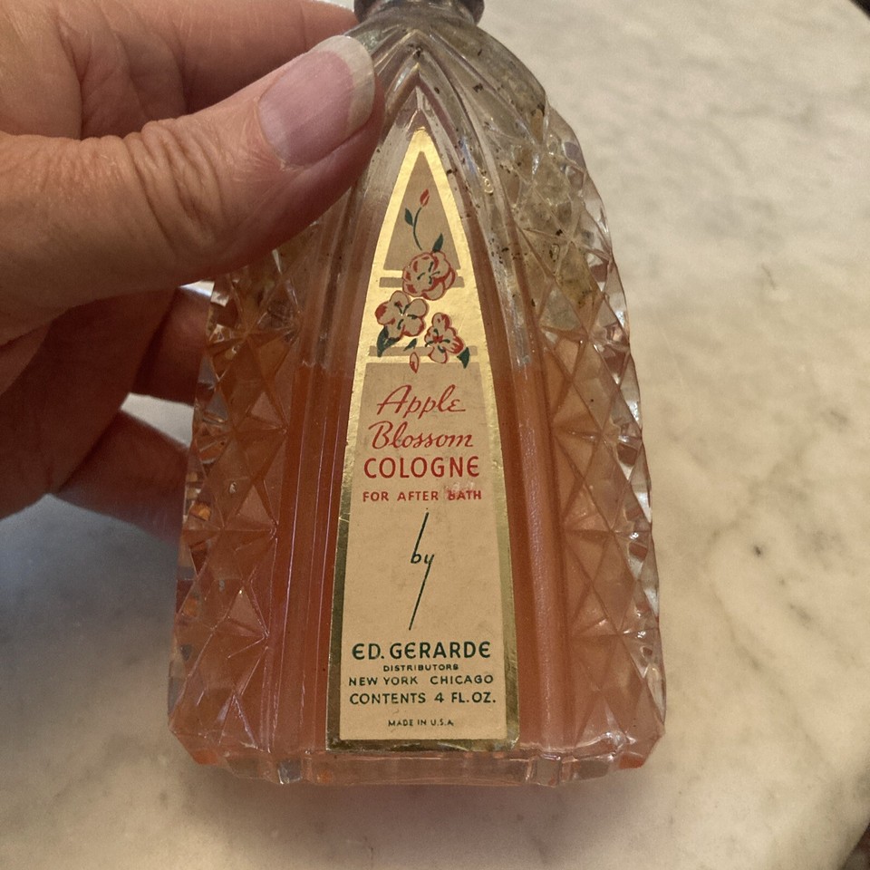 RARE Vintage Apple Blossom Cologne For After Bath By ED.Gerarde 4 Fl.oz ...