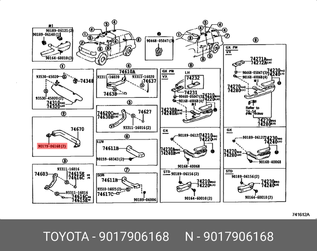 Genuine OE nut metal 9017906168 for TOYOTA 90179-06168 online kaufen | eBay