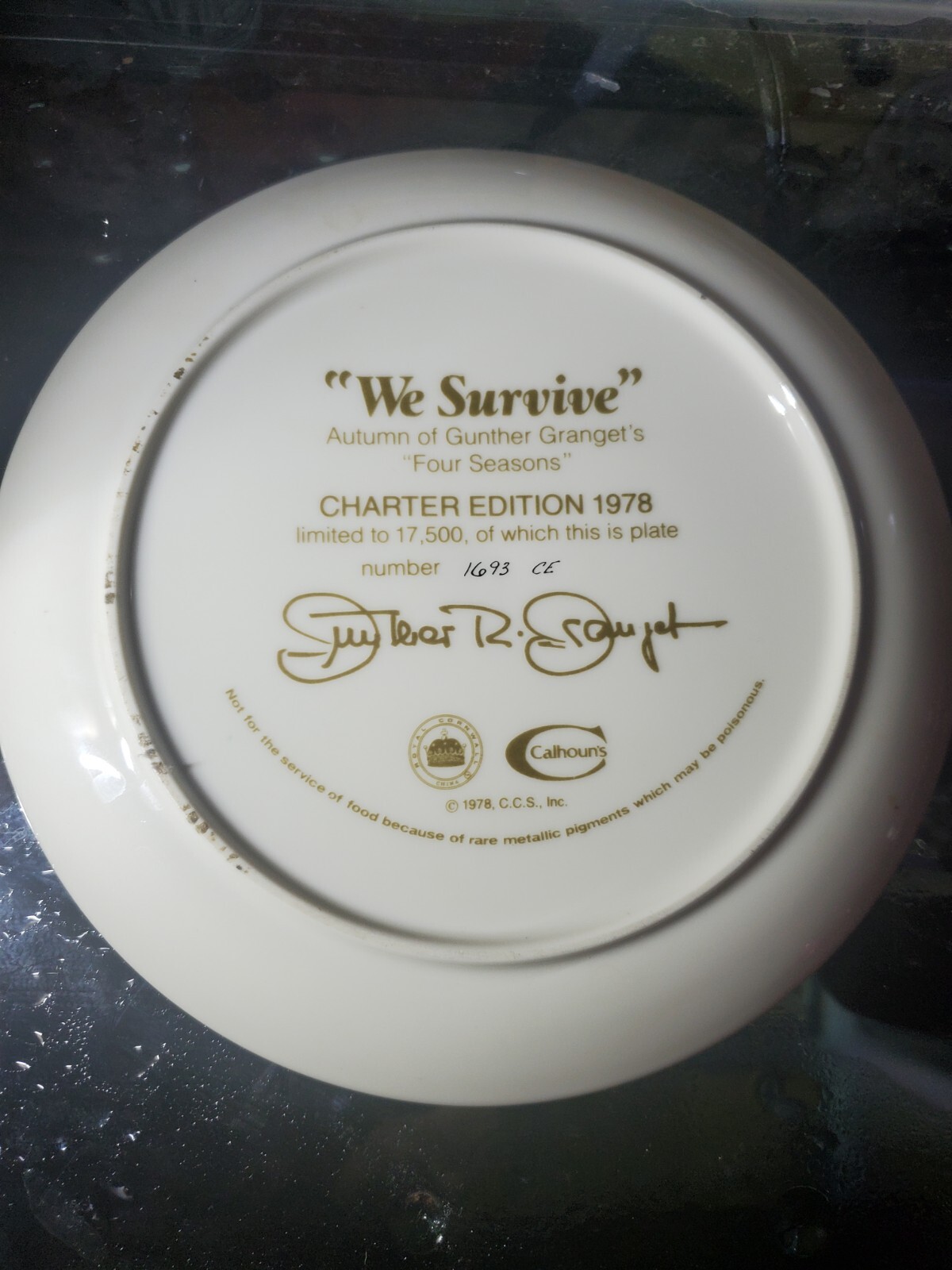 1978 We Survive Autumn Of Gunther Grangets Four Seasons Plate Number ...