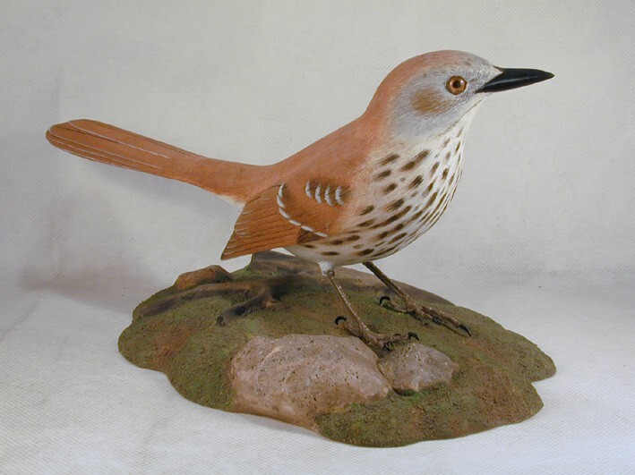 Brown Thrasher Original Wood Carving | eBay