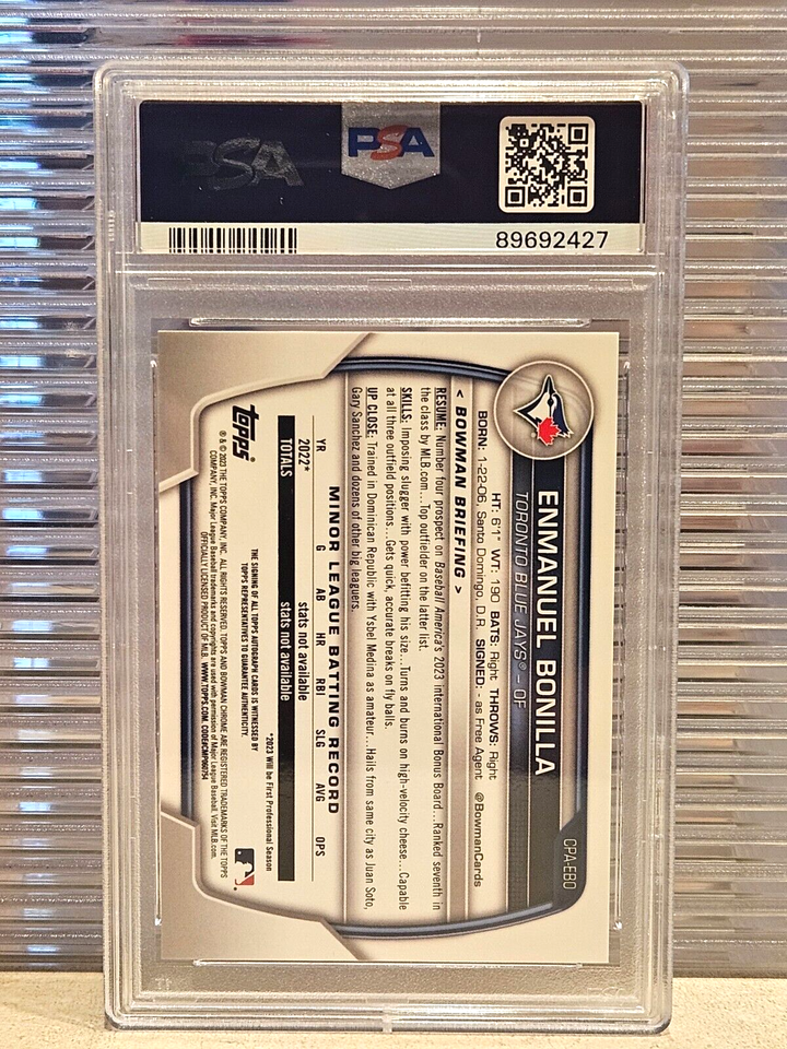 ENMANUEL BONILLA ~ 2023 Bowman Chrome GREEN GRASS REFRACTOR AUTO #/99 ...