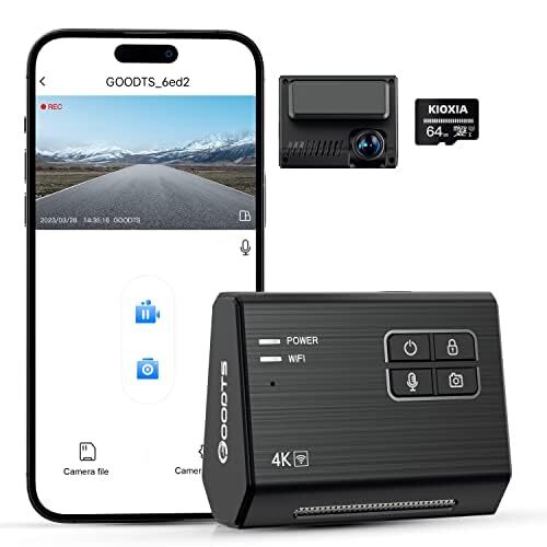 4K Dash Cam Front, GOODTS Car Camera 2160P with WiFi, A15-03, Black | eBay