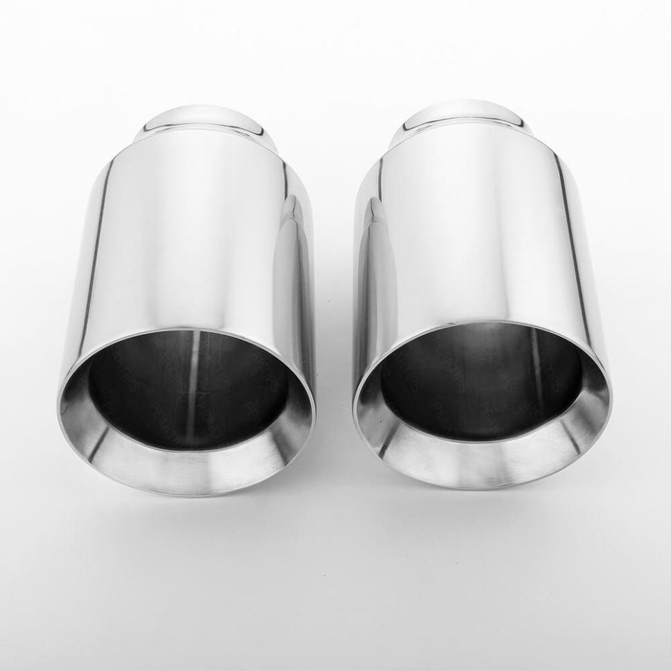 2PCS 3" Inlet Exhaust Tips 4.5" Out Straight Cut 6.875" L T304 Polish ...