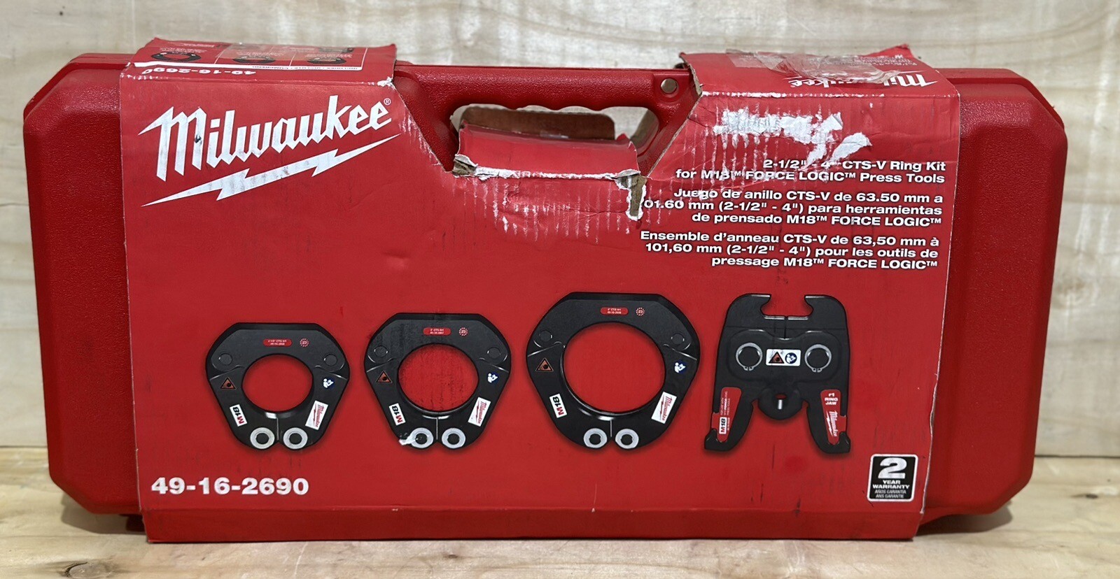 Milwaukee 49-16-2690 Force Logic Press Ring 2-1/2" - 4" Kit CTS-V Ring ...