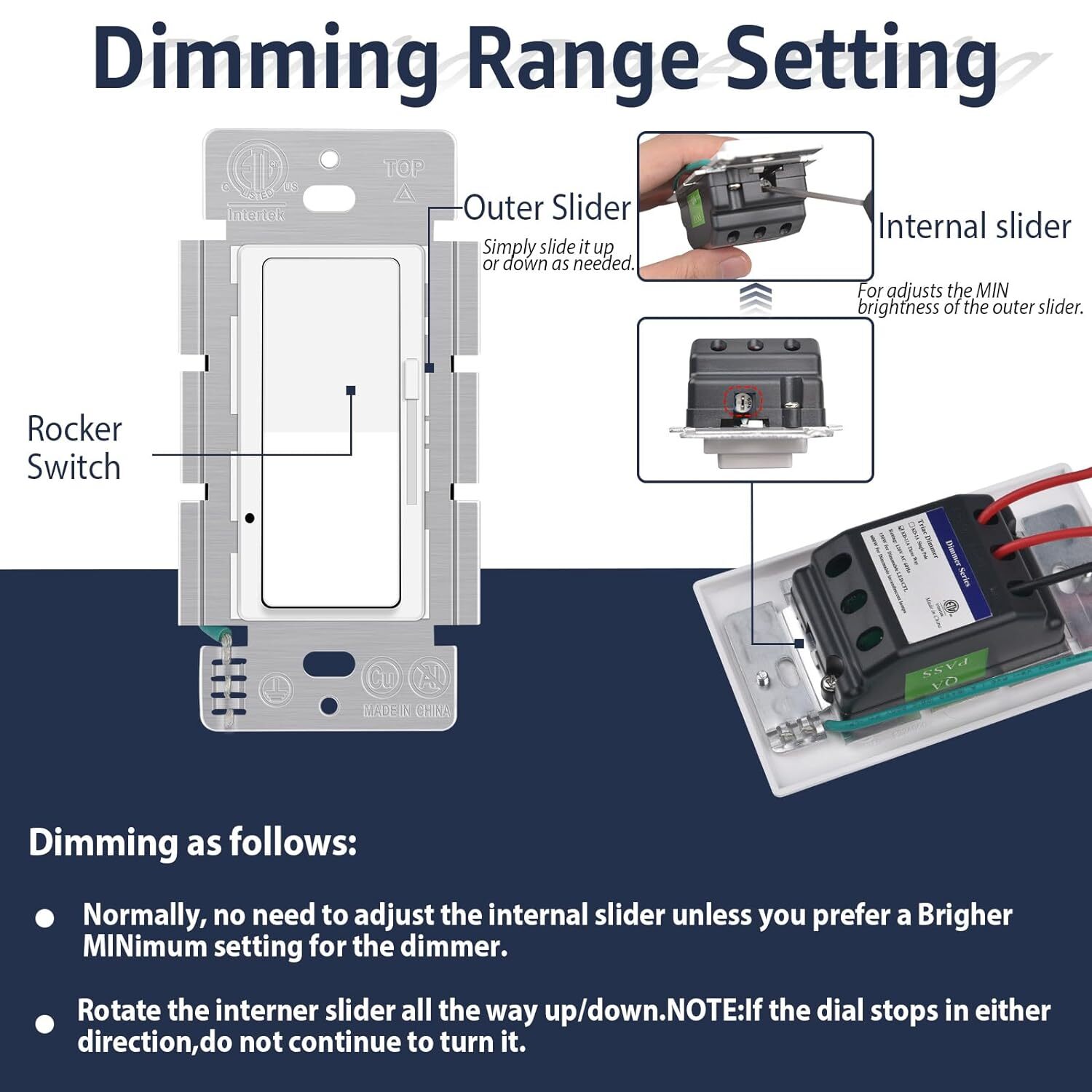 10PK Single Pole/3-Way Dimmer Switch for Dimmable 150W LED/CFL Light ...