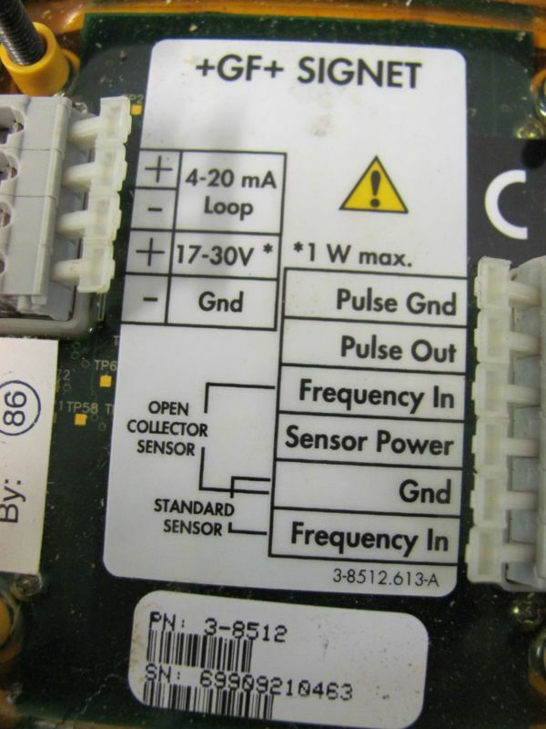 +GF+ SIGNET 8512 FLOW TRANSMITTER 4-20MA 17-30V 1W MAX 3-8512.613-A NB ...