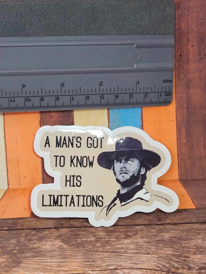 3.5" Man's know Limitations Western Clint Eastwood Laminated Laptop ...