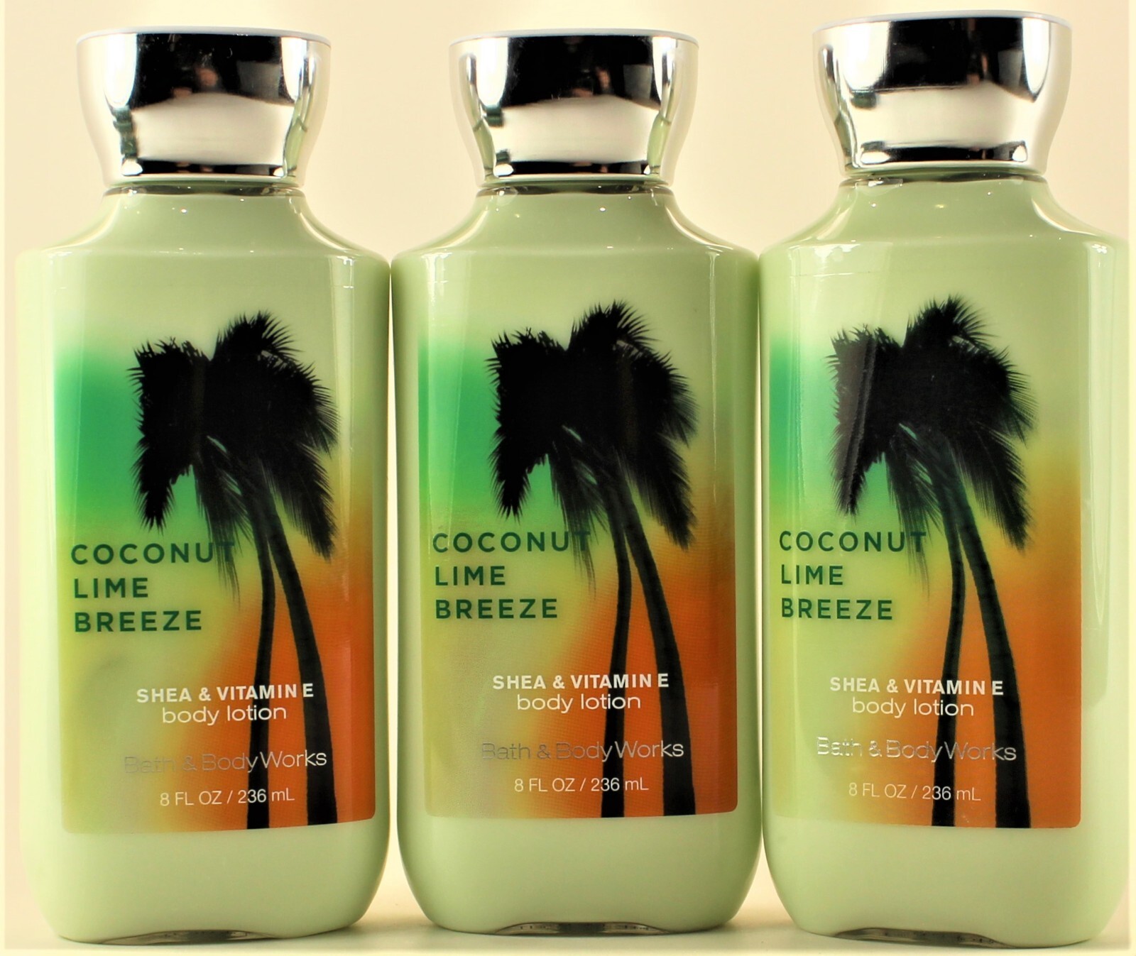 QTY 3 - Bath & Body Works COCONUT LIME BREEZE Body Lotion Moisturizer ...