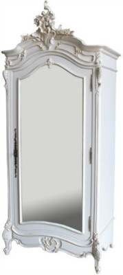 Rococo Wardrobe | French Rococo Armoire | Single Wardrobe Mirrored Door ...