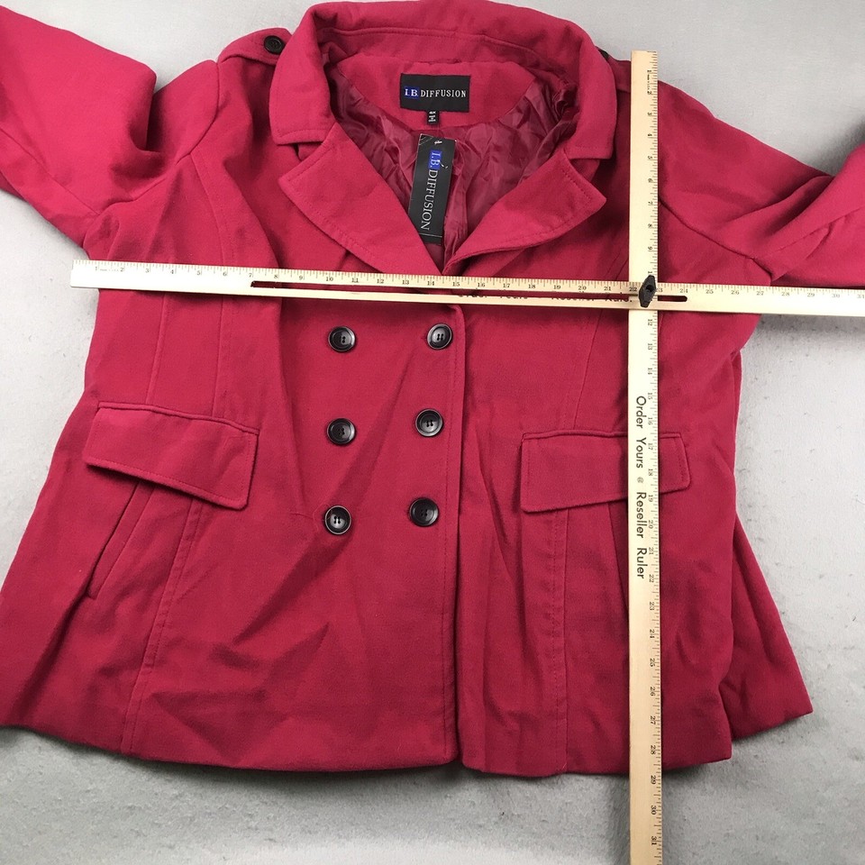IB Diffusion Coat Womens 4X Pink Double Breasted Button Up NWT | eBay