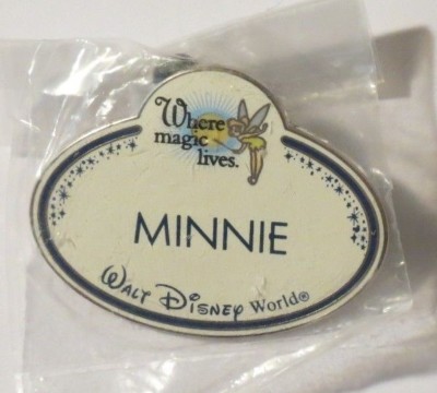 DISNEY WDW CAST MEMBER NAME BADGE TAG WHERE MAGIC LIVES MINNIE TINKER ...