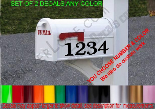 MAILBOX Number sticker DECALS Mail Box USPS House Address Street ...