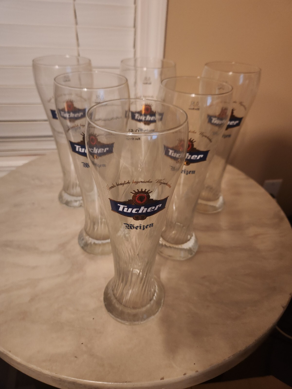 6 pack Tucher Weizen Tall 0.5l Pilsner German Bier Beer Glass Germany ...