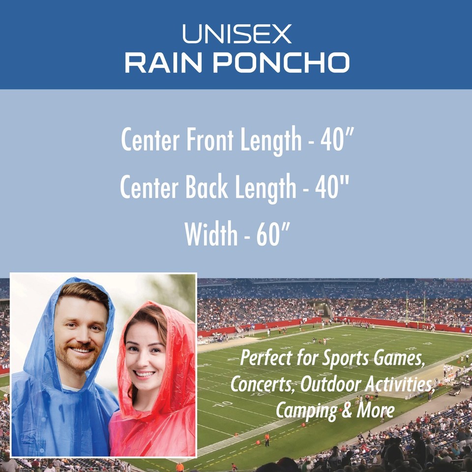 Impact Design NFL Team Unisex Rain Poncho - Premium Men and Women Rain ...