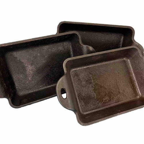 3 Vtg Lodge Cast Iron Rectangle Mini Casserole Pans Made In USA | eBay