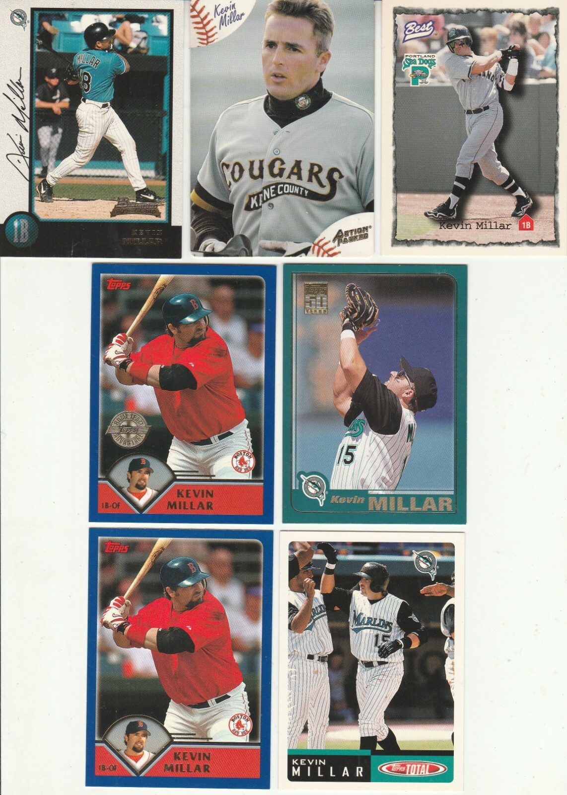 ⚾ 20 + different KEVIN MILLAR cards lot RC 1994 - 2022 Marlins Red Sox ...