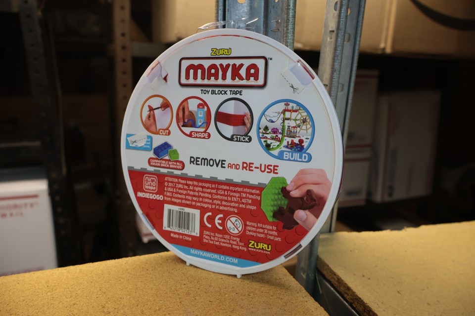 Zuru Mayka Toy Block Tape 2M/6.5 FT Red 4 Row Compatible Lego Cut Stick ...