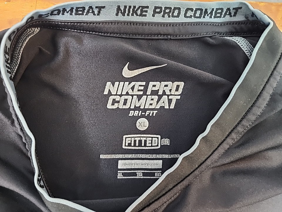 Nike Pro Combat Compression Shirt Men's XL Black Fitted Dri-FIT ...