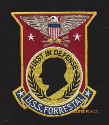 USS FORRESTAL CV CVA-59 PATCH AIRCRAFT CARRIER PIN UP CRUISE US NAVY ...