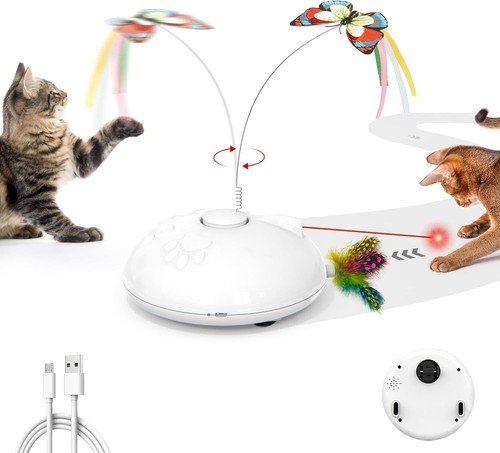 Cat Laser Toys Electric Running Interactive Cat Toys Fluttering ...