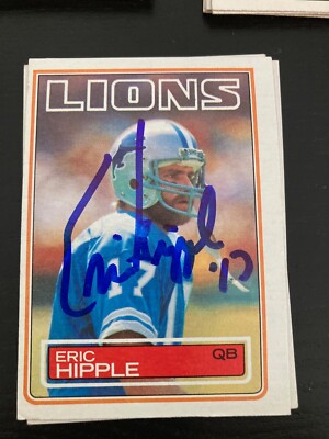 Detroit Lions Eric Hipple signed 1983 Topps card | eBay