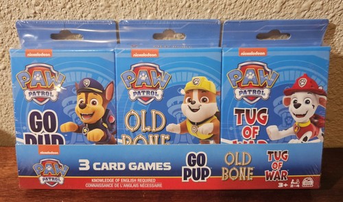 New Paw Patrol 3 Card Game Pack Go Pup Old Bone Tug of War | eBay