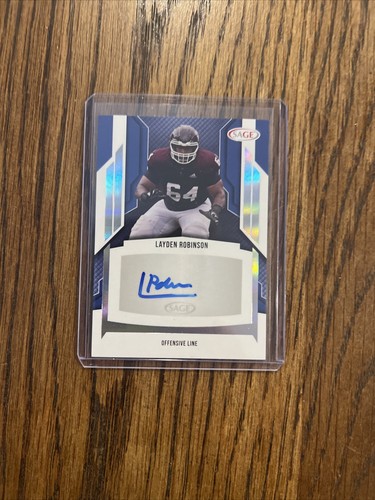 LAYDEN ROBINSON Patriots 2024 SAGE High Series Football AUTO Autograph ...