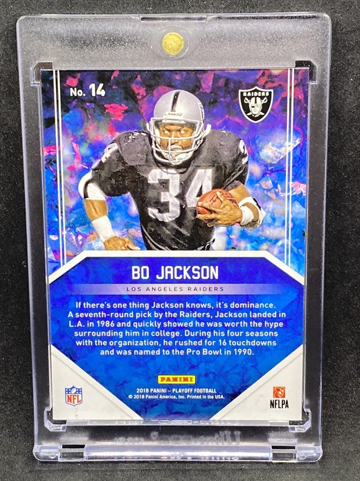 Bo Jackson RARE HOLO FOIL REFRACTOR INVESTMENT CARD SSP PANINI RAIDERS ...